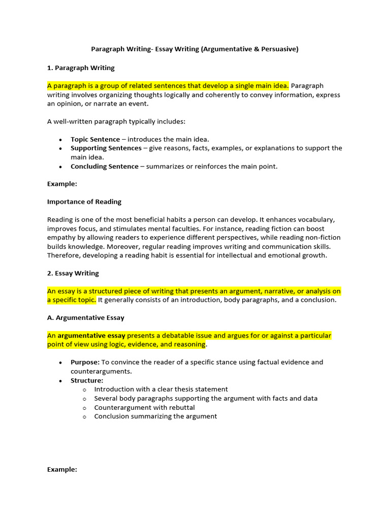 Writing Effective Paragraphs & Essays | PDF | Essays | Argument