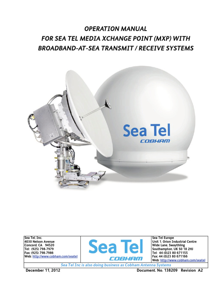 Sea Tel MXP Operation Manual | PDF | Nut (Hardware) | Menu (Computing)