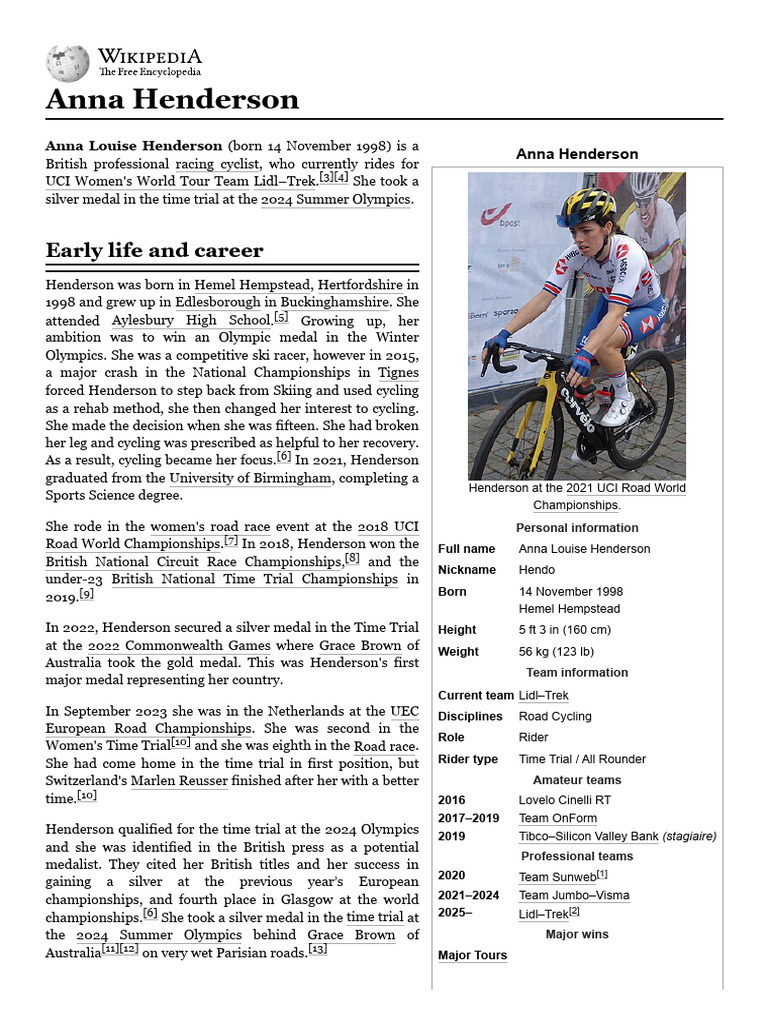 Anna Henderson: 2019 Cycling Profile | PDF | Cycle Racing | Road ...