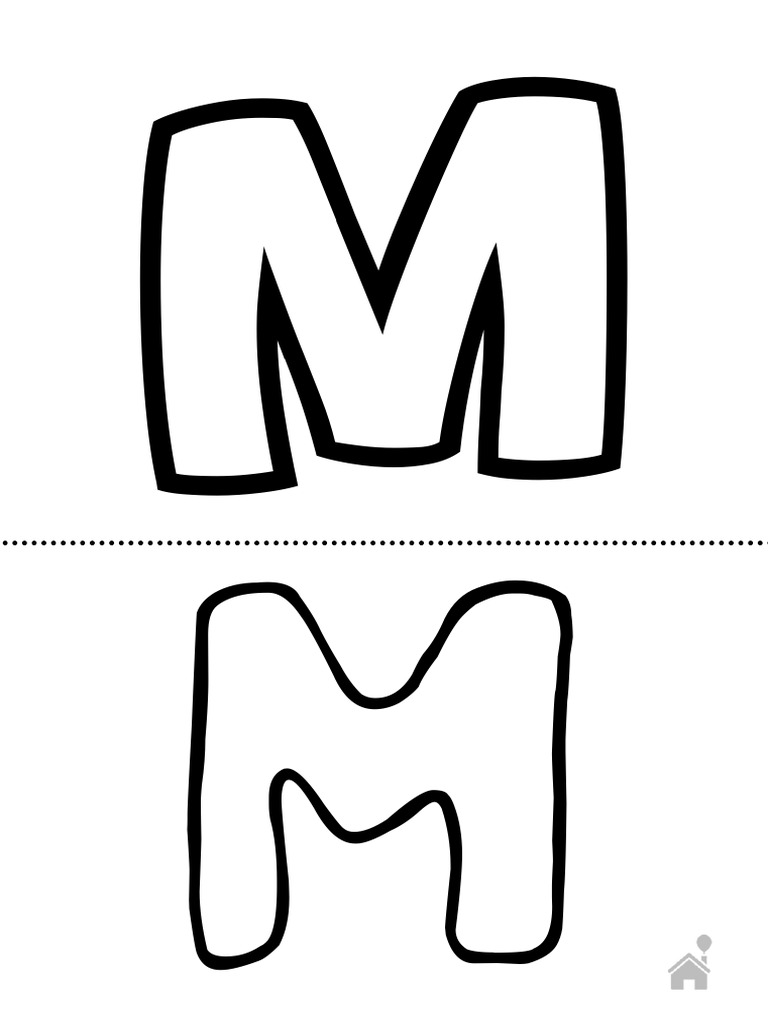 Moldes de Letras para Imprimir M Maiusculo Medio | PDF