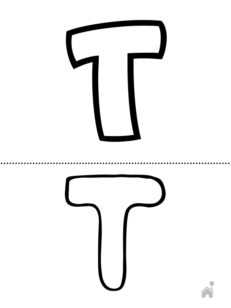 Moldes de Letras Para Imprimir t Maiusculo Medio | PDF