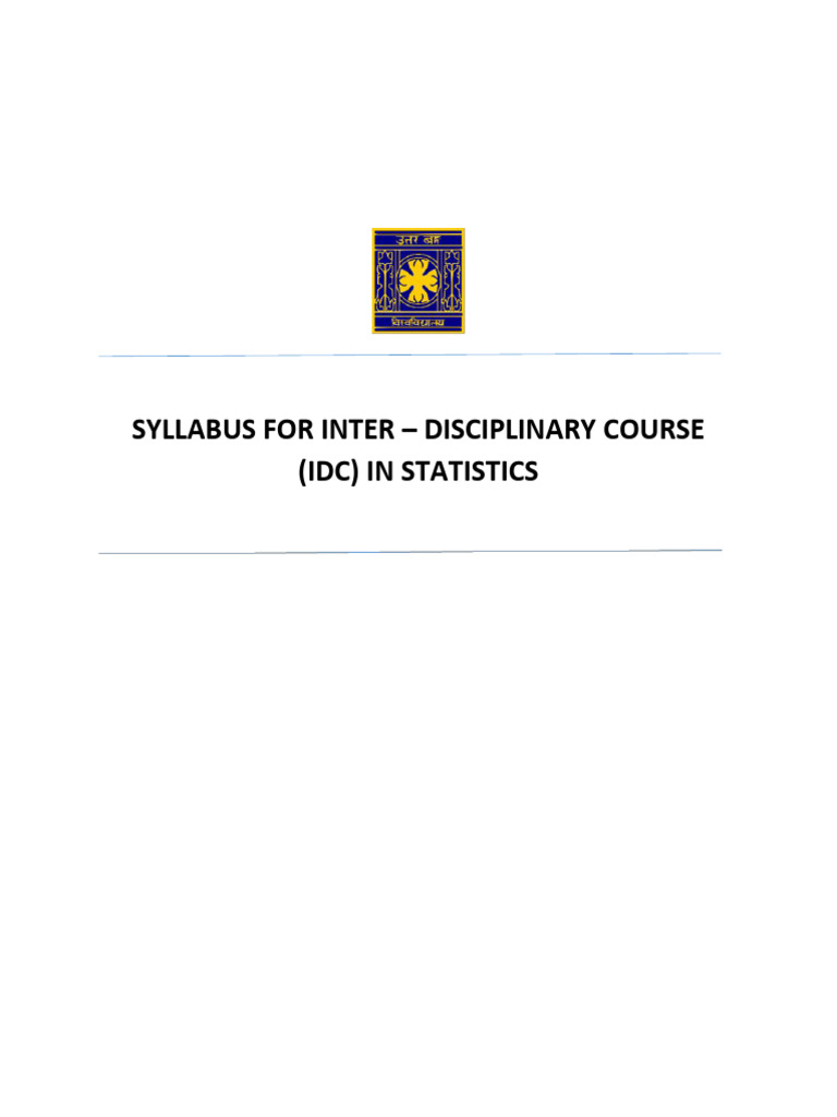 IDC Syllabus: Statistics Course Overview | PDF | Statistics ...