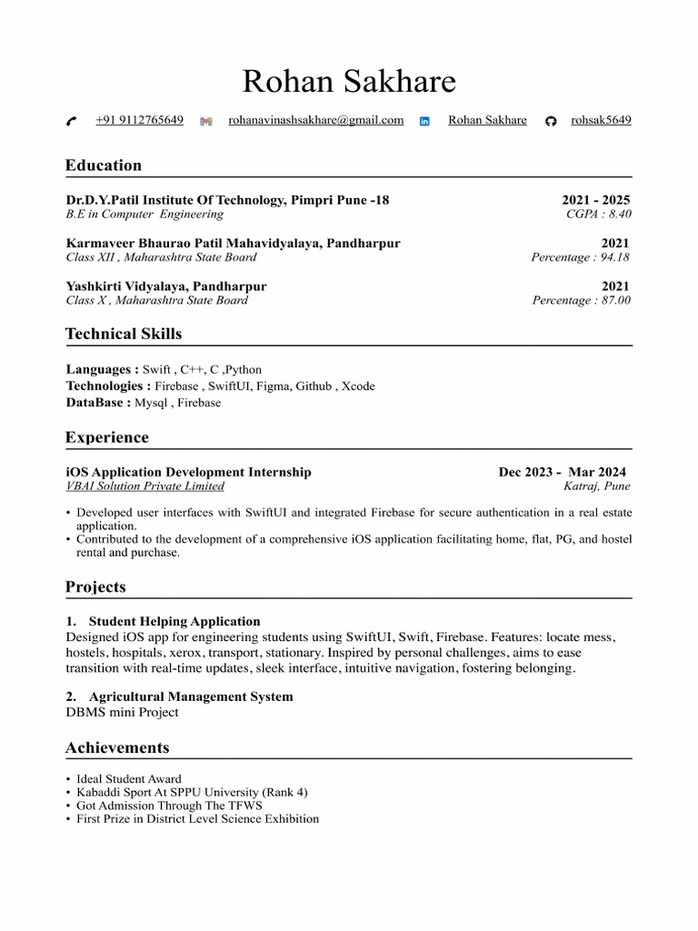 Rohan Resume | PDF