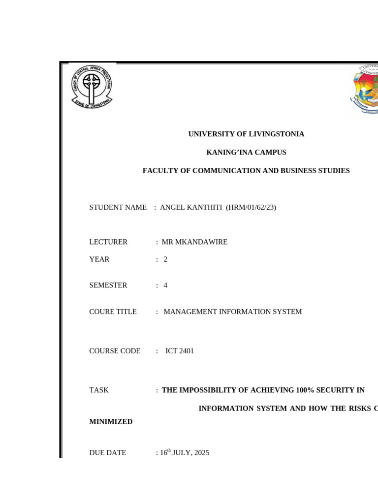 Computer System Assignment One-1 | PDF | Computer Security | Security