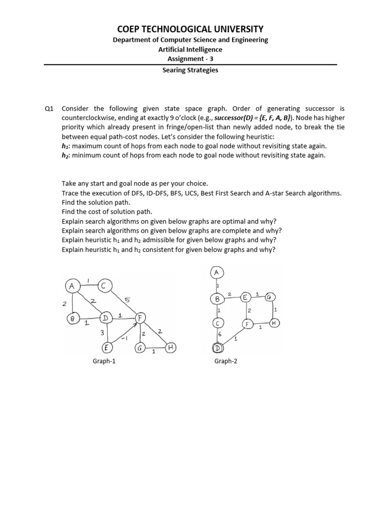AI Assignment: Search Strategies Explained | PDF