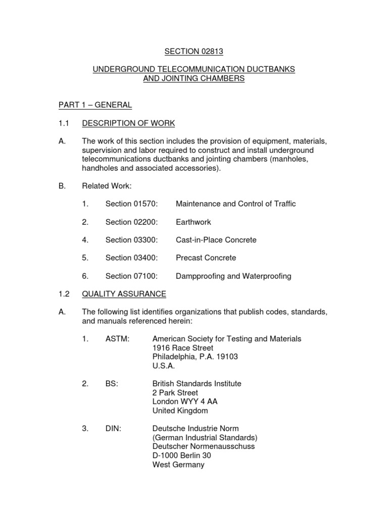 Telecom Duct Banks | PDF | Pipe (Fluid Conveyance) | Duct (Flow)