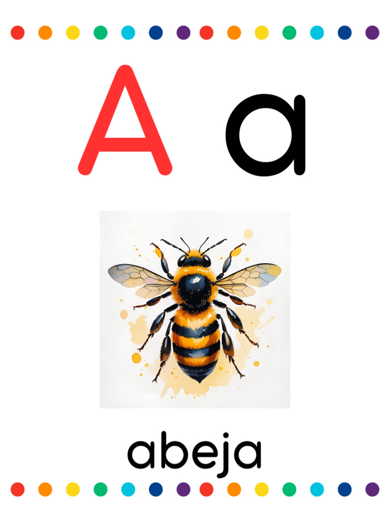 Pósters del Abecedario de los animales estilo acuarela y colorido | PDF