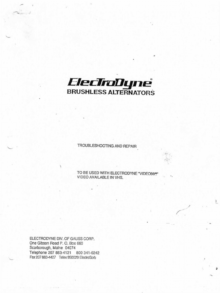24 Electrodyne Brushlessalternators Repairandtroubleshooting | PDF
