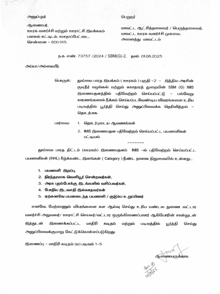 SBM - Deletion of Details at IMIS Portal - Format Sent - Intimated ...