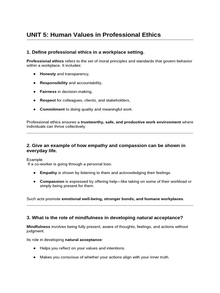 Universal Human Value Question Bank Answer | PDF | Value (Ethics ...