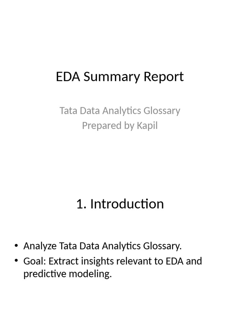 Tata EDA Summary Report Presentation | PDF