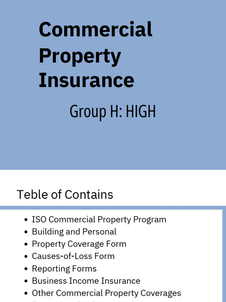 ISO Commercial Property Insurance Guide | PDF | Insurance