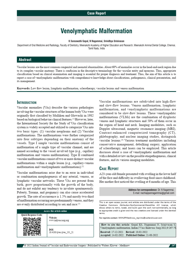 Venolymphatic Malformation.13 | PDF | Medical Imaging | Diseases And ...