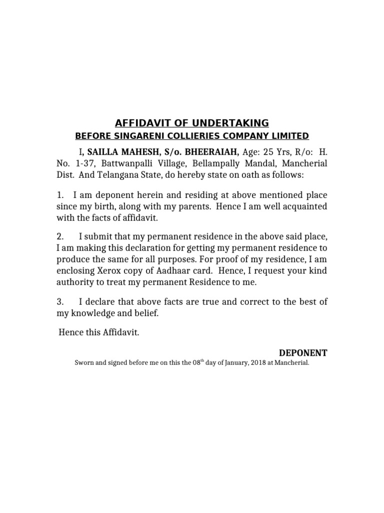 Residential Certificate | PDF | Affidavit | Evidence