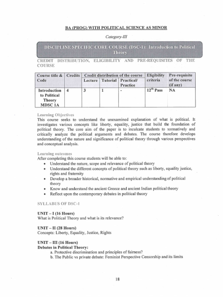 Pol Sci Minnor | PDF