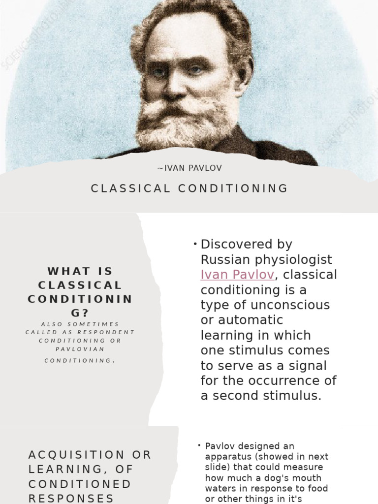 Classical Conditioning Presentation 1 1 | PDF | Classical Conditioning | Psychological Theories