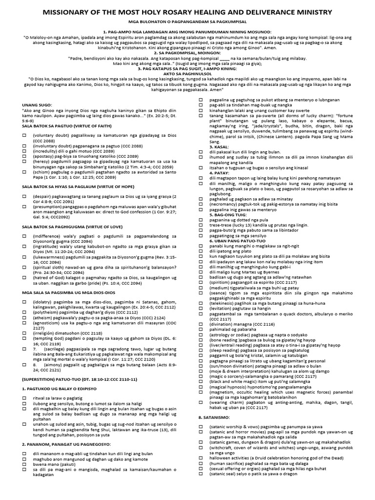 MMHR List of Sins | PDF