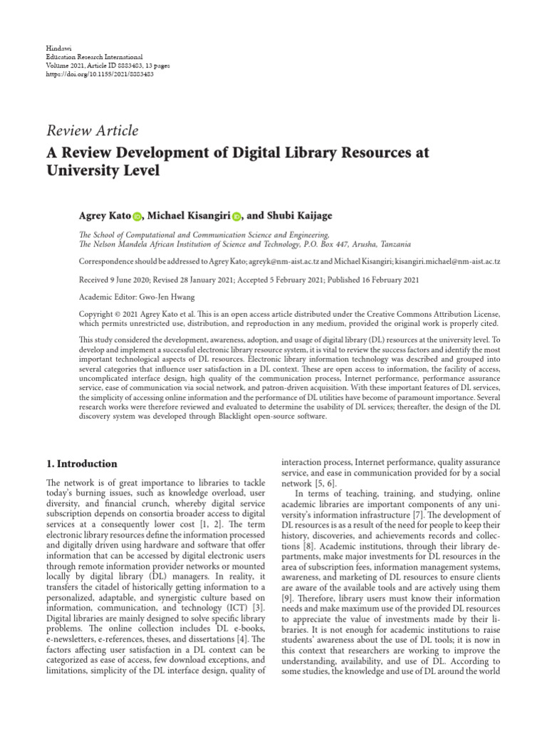 A Review Development of Digital Library Resources | PDF | Usability | Libraries