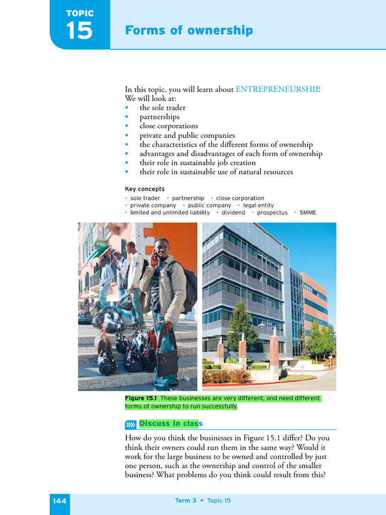 Forms of Business Ownership in SA | PDF | Partnership | Sole Proprietorship