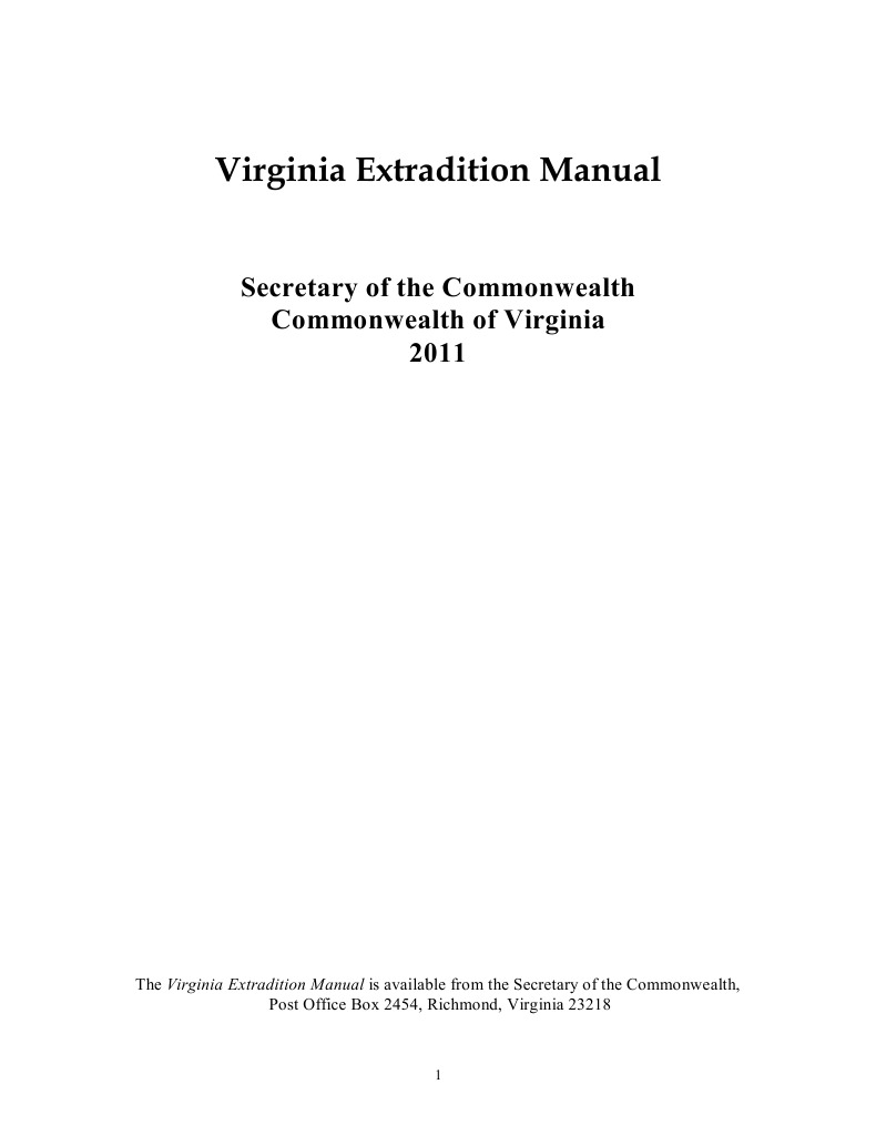 Extradition Manual | PDF | Arrest Warrant | Arrest