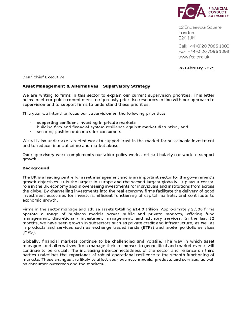 Asset Management Alternatives Portfolio Letter 2025 | PDF | Valuation ...