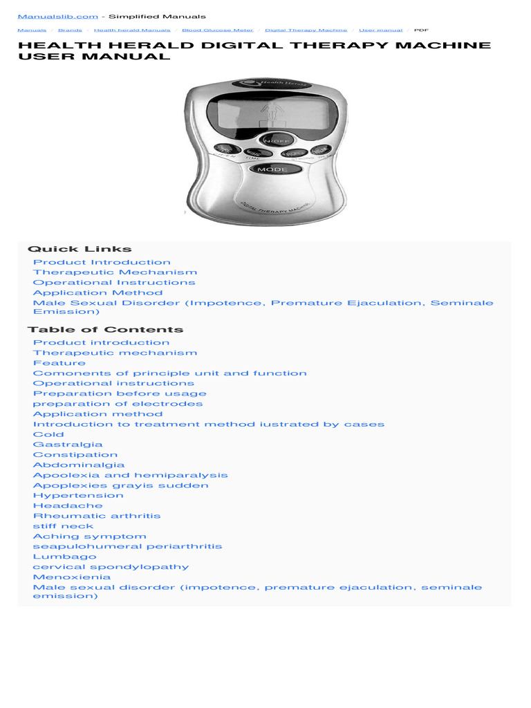 Health Herald Digital Therapy Manual | PDF | Constipation | Headache