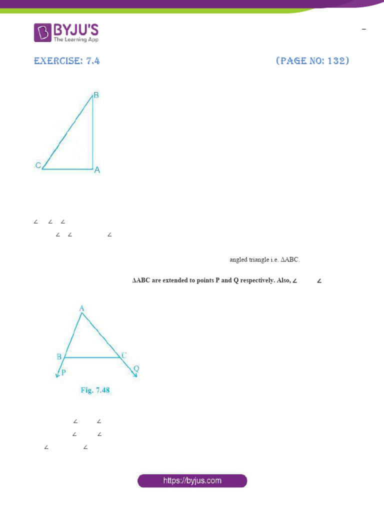 NCERT Solutions for Class 9 Maths Chapter 7 Geometry of Triangles Exercise 7 4 | PDF | Triangle ...