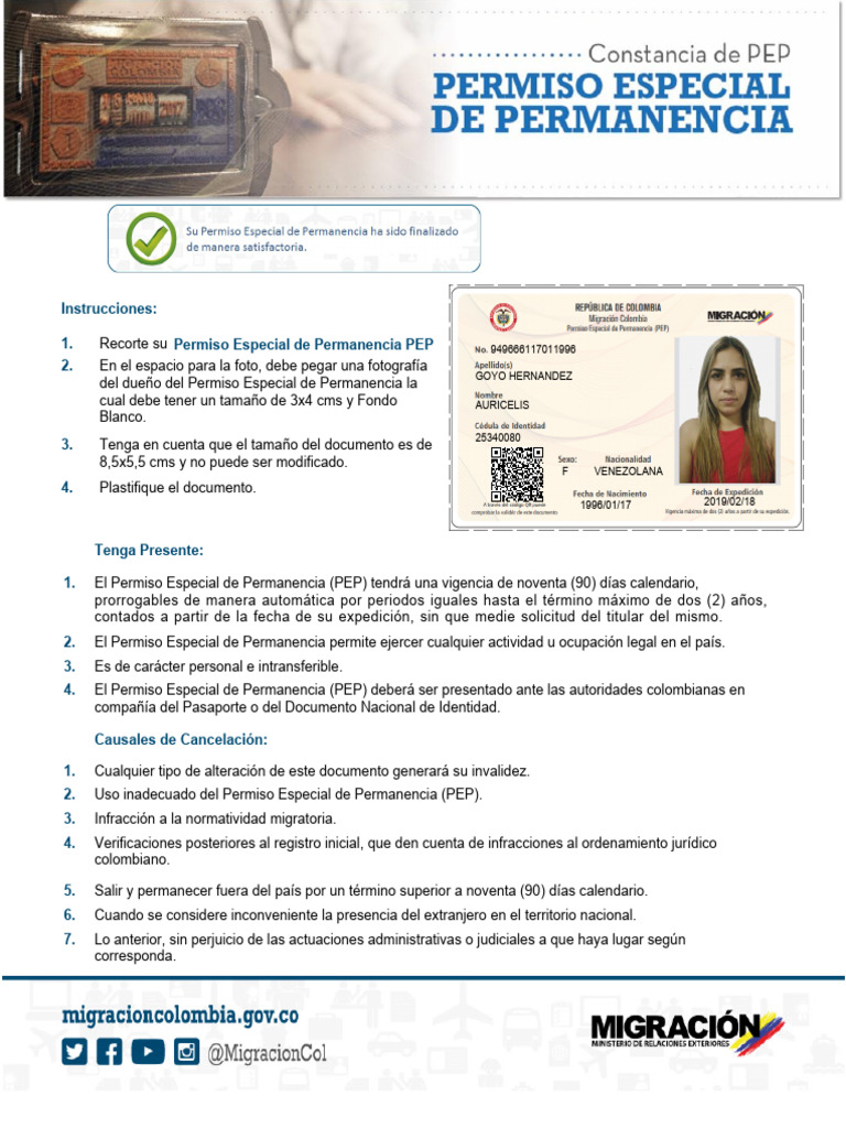 Guía del Permiso Especial de Permanencia PEP | PDF
