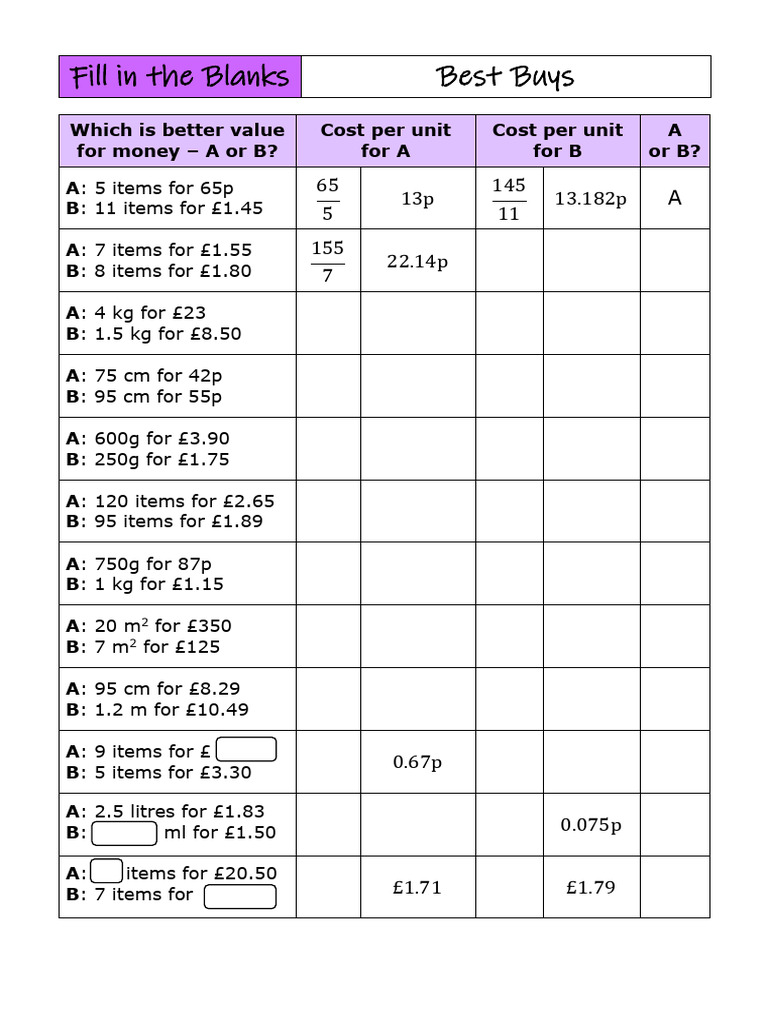 Proportion or Unitary Method | PDF