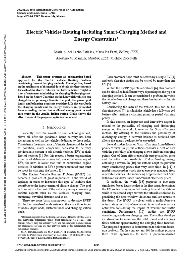 Electric Vehicle Routing | PDF | Electric Vehicle | Mathematical Optimization