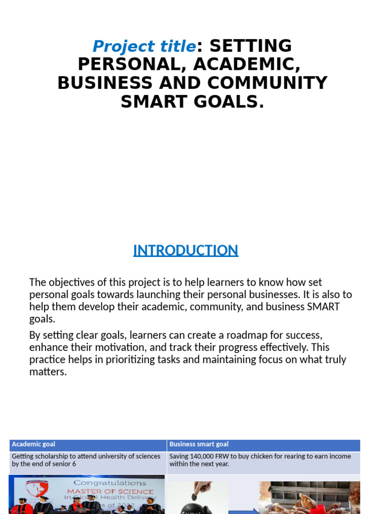Setting SMART Goals for Success | PDF | Goal | Public Speaking