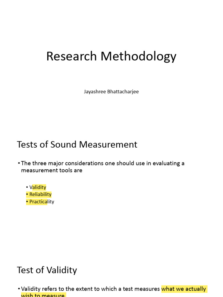 Research Methodology Up 1 | PDF | Type I And Type Ii Errors | Validity (Statistics)