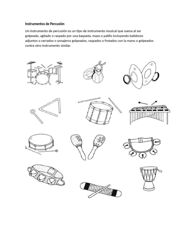 Instrumentos de Percusión para Niños | PDF