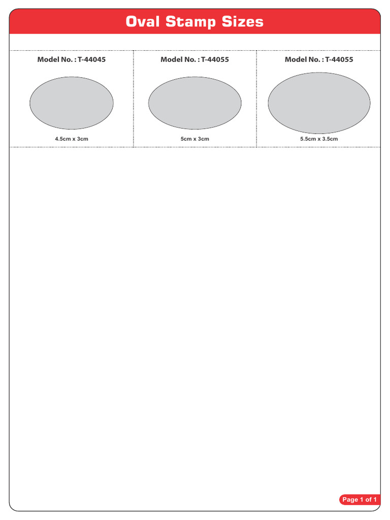 Oval Stamp Sizes | PDF