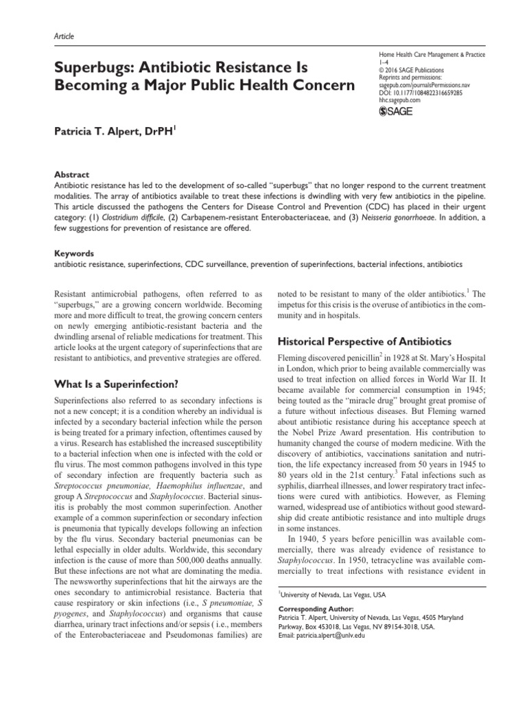 Superbugs: Antibiotic Resistance Is Becoming A Major Public Health ...