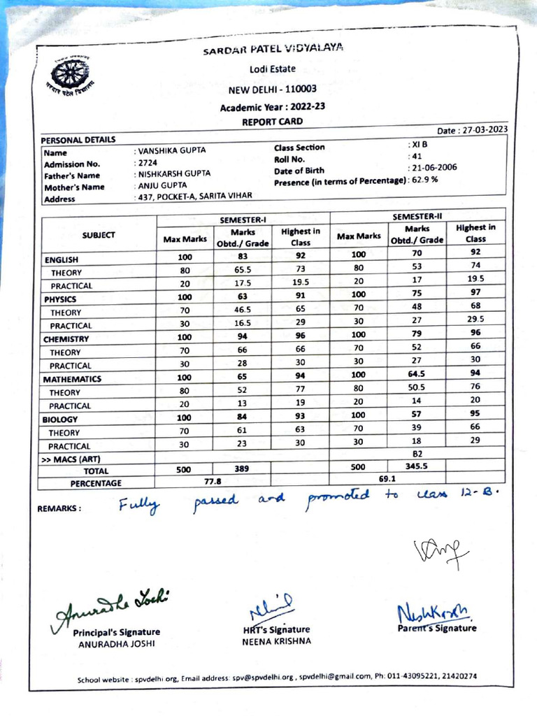 Class 11 and Class 12 Vanshika - Compressed | PDF