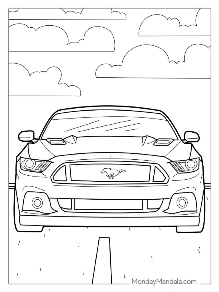 Ford Mustang Coloring Page For Kids | PDF