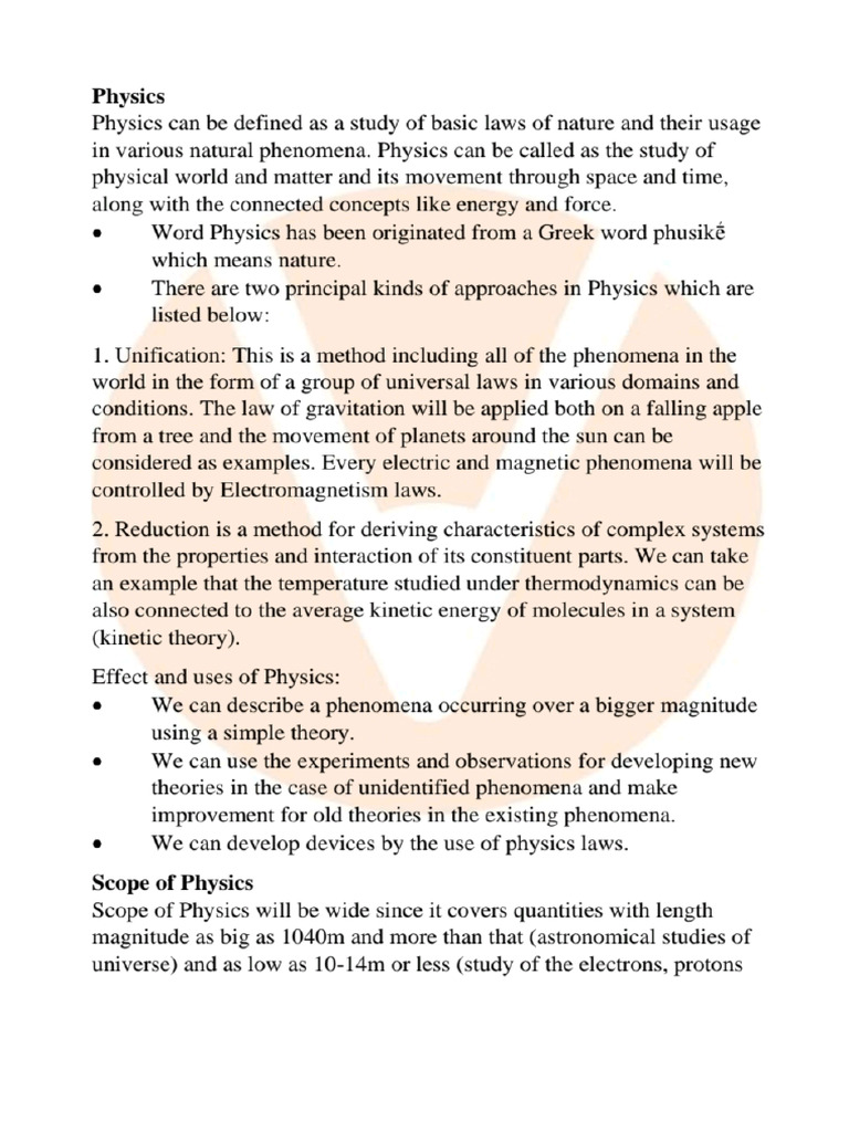 Class 11th Physics Chapter 1 Notes | PDF