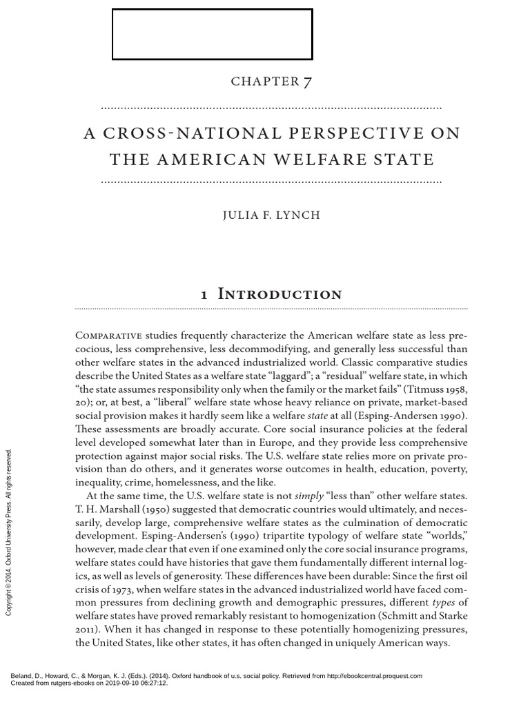 U.S. Welfare State: A Comparative Analysis | PDF | Welfare State ...