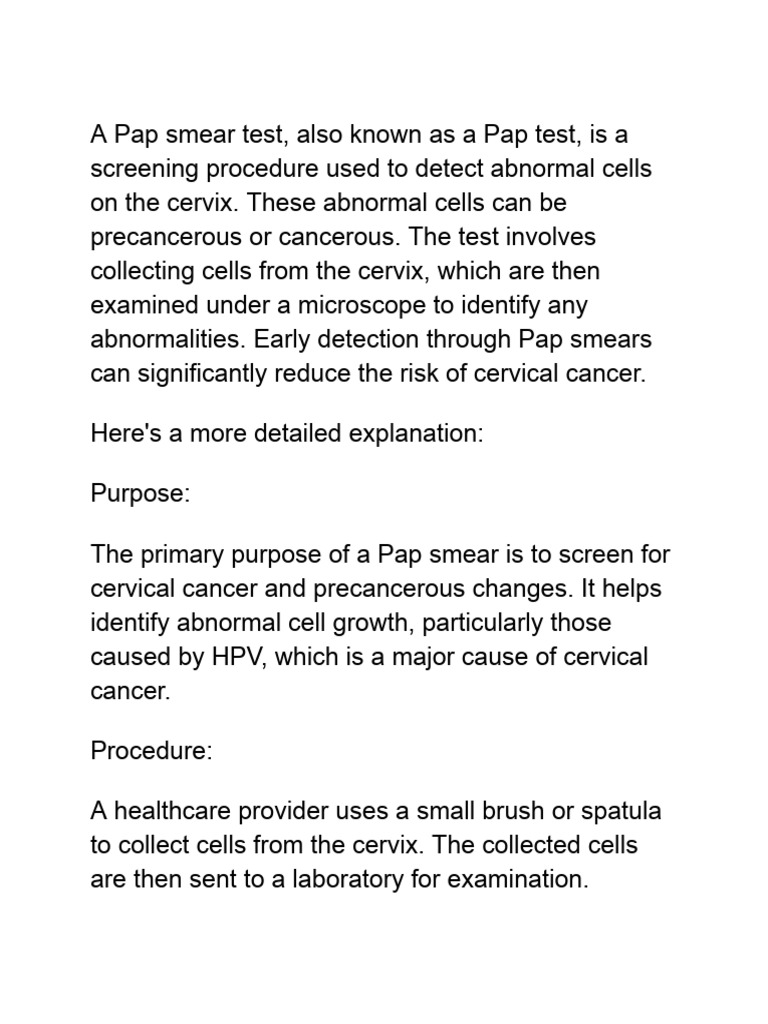 Pap Smear Test | PDF