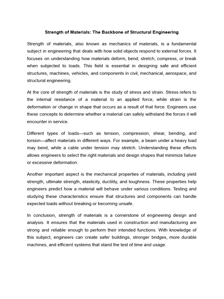 Understanding Strength of Materials in Engineering | PDF