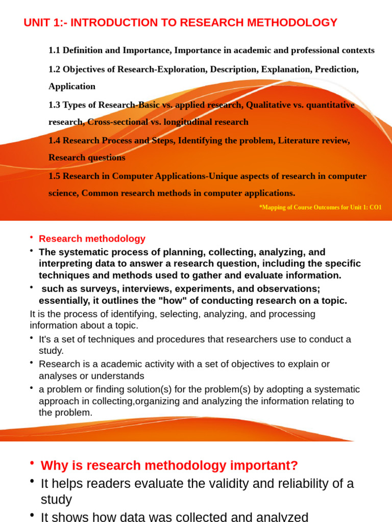 Unit 1 - Introduction To Research Methodology | PDF | Methodology | Qualitative Research