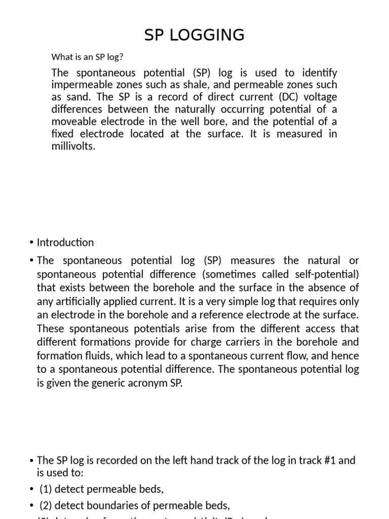 Understanding SP Logging Techniques | PDF | Electricity | Applied And ...
