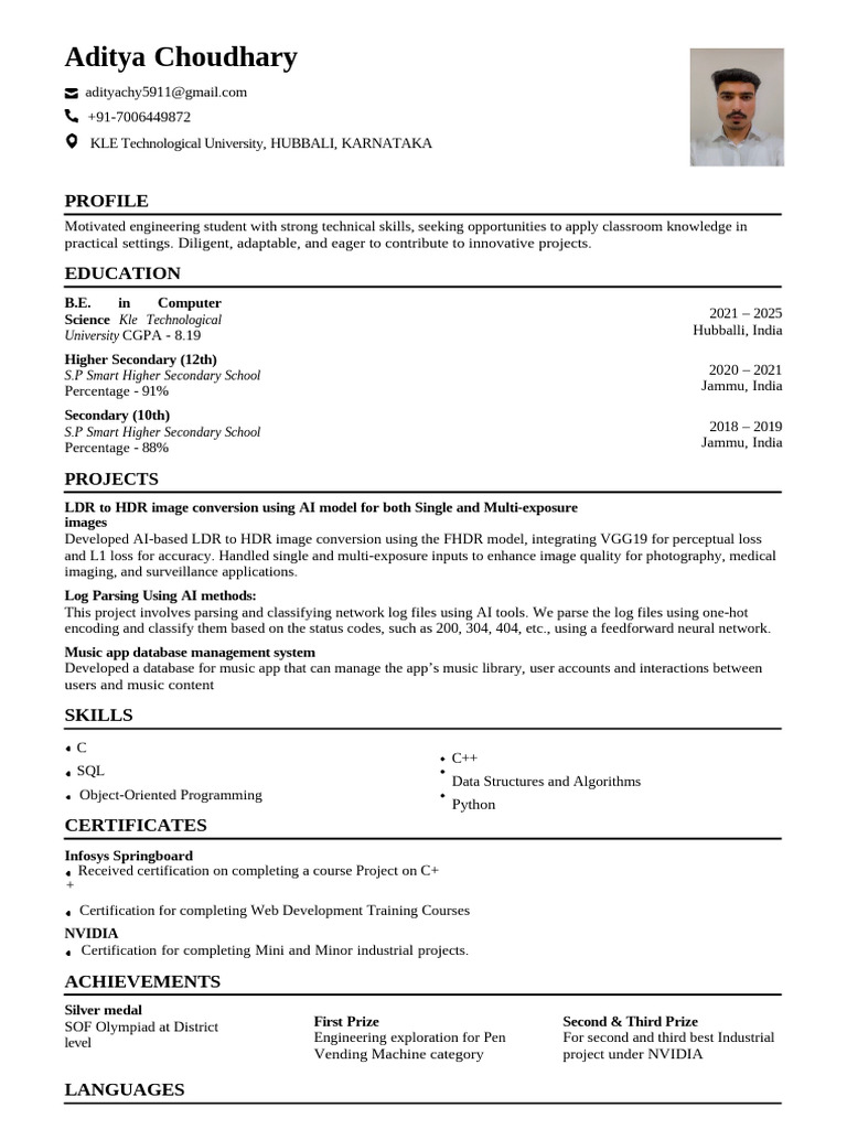 Engineering Student Profile and Projects | PDF | Artificial ...