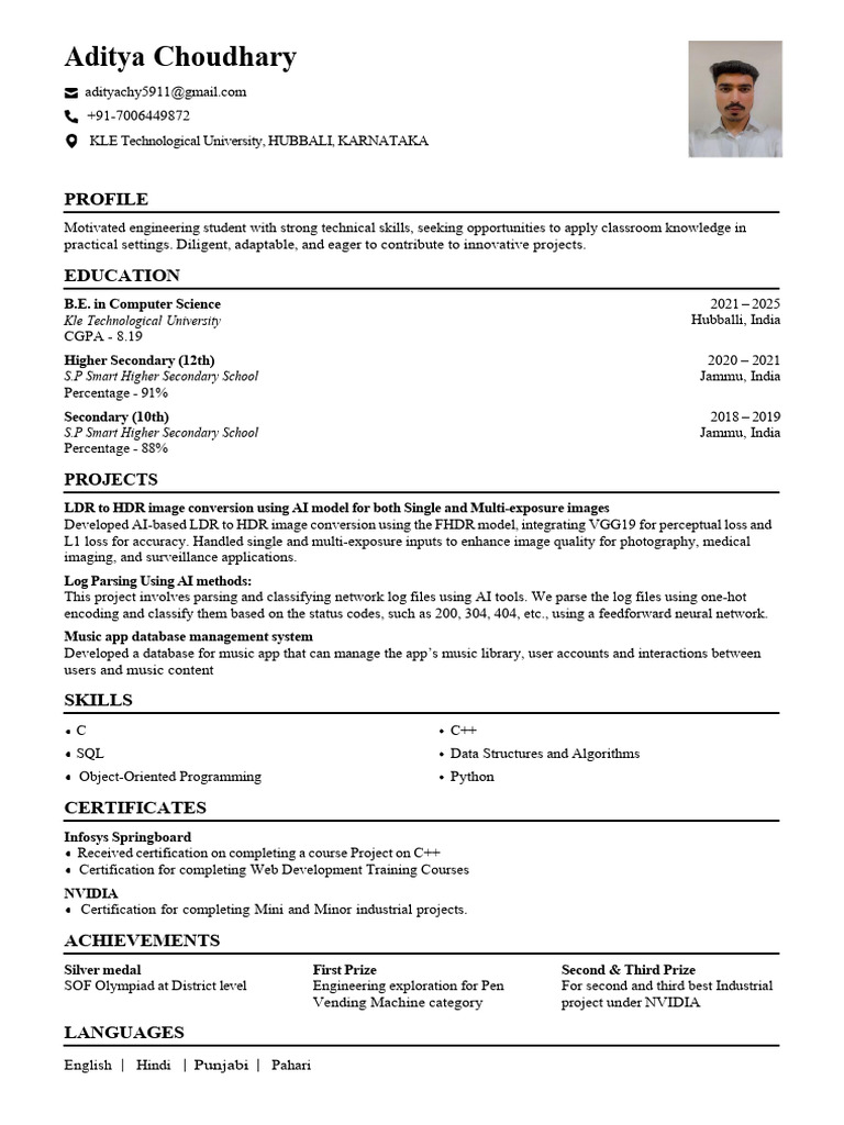 Engineering Student Profile and Projects | PDF | Artificial ...