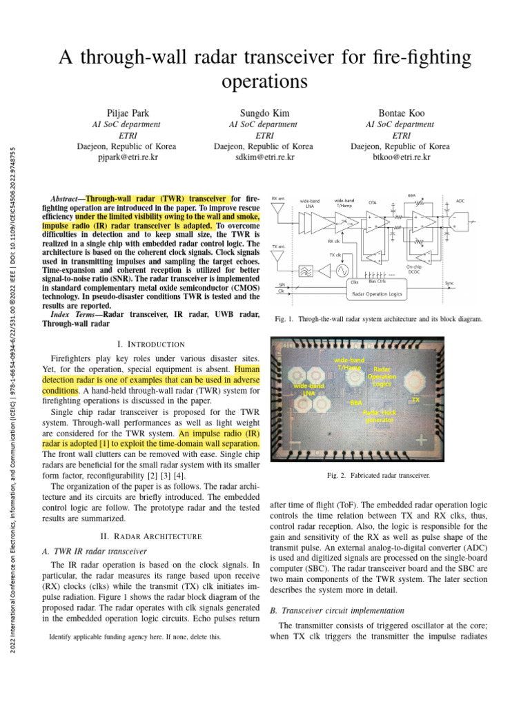 (NOTRELATED) A Through-Wall Radar Transceiver For Fire-Fighting ...