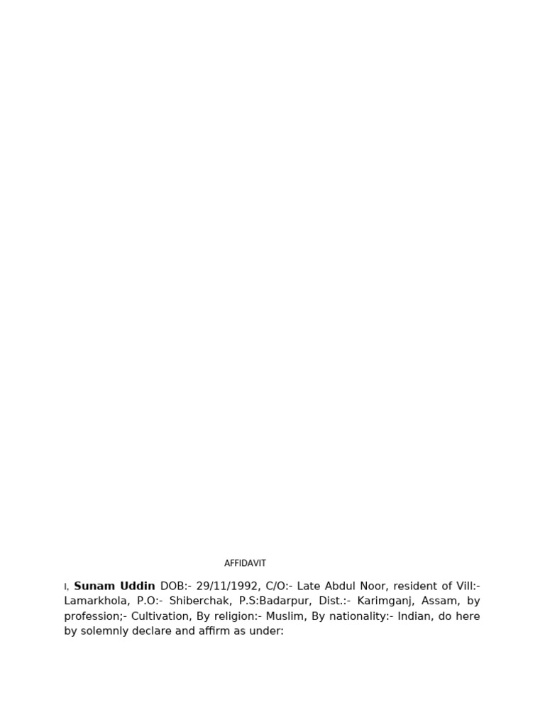 Sunam Next of KinAFFIDAVI1 | PDF