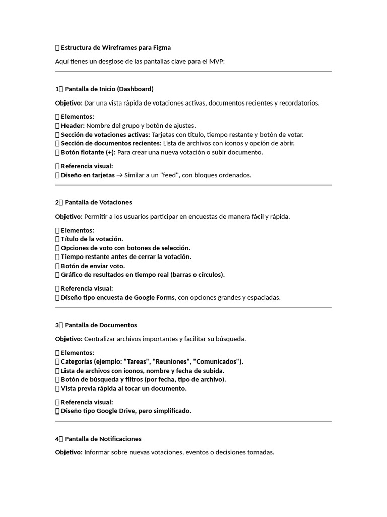 Estructura de Wireframes para Figma MVP | PDF | Informática | Software
