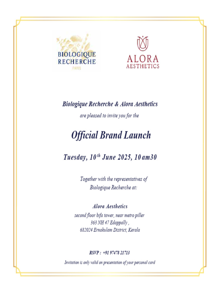 Invitation ALORA Kochi | PDF