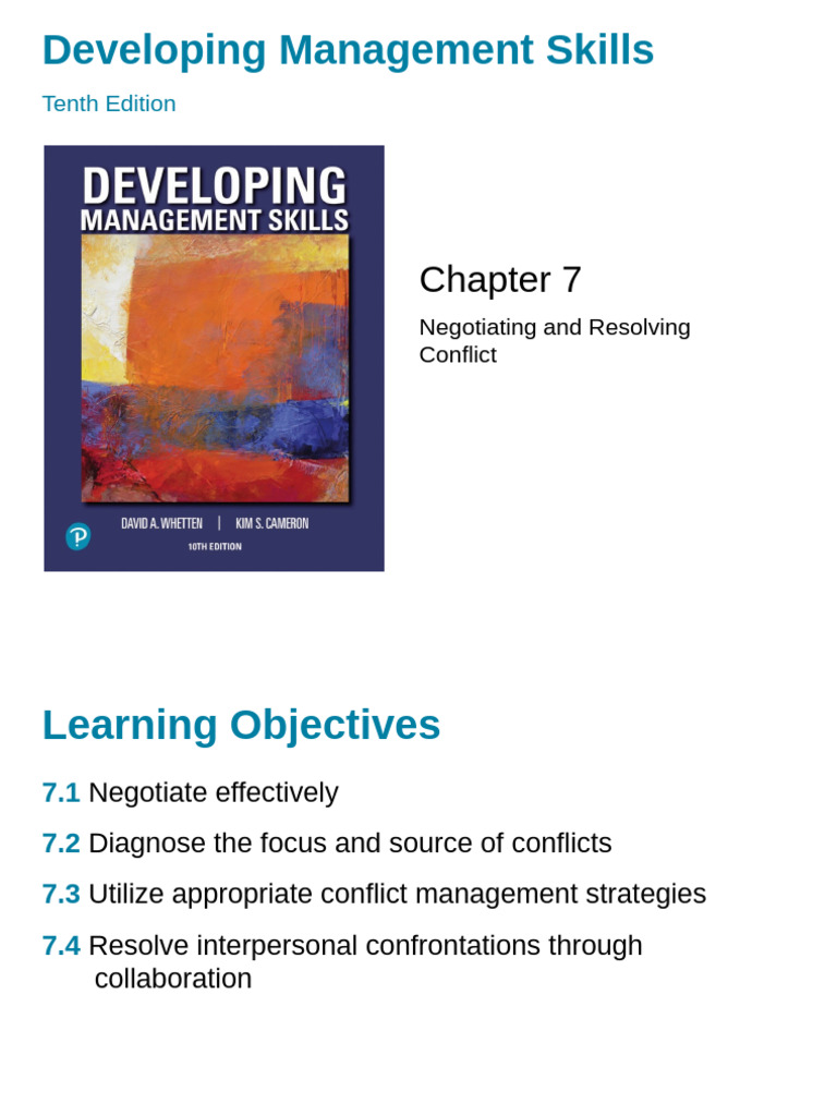 CH 7 Conflict Resolution | PDF | Negotiation | Mediation